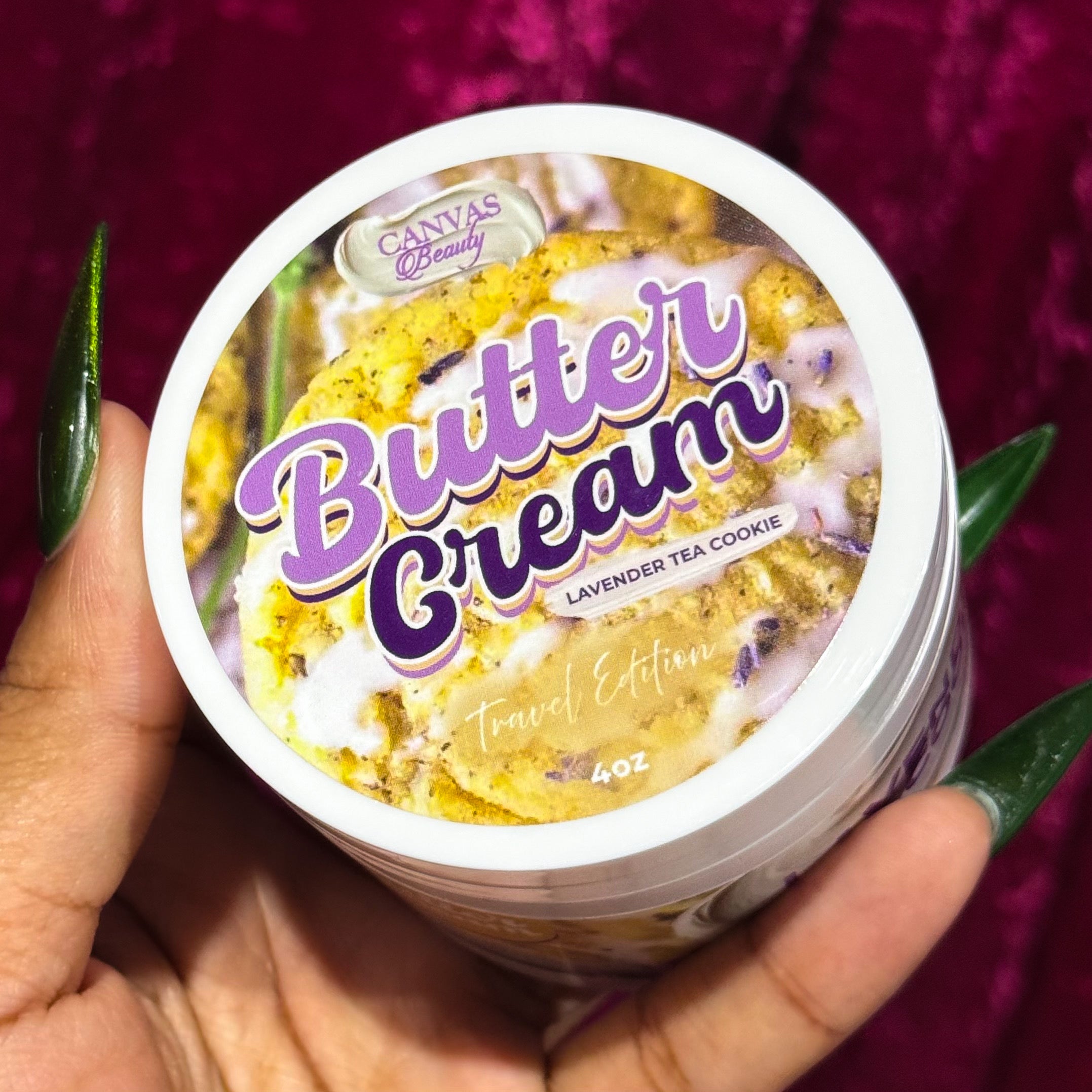 (NEW) TRAVEL BUTTER CREAM: LAVENDER TEA COOKIE – CANVAS BEAUTY BRAND