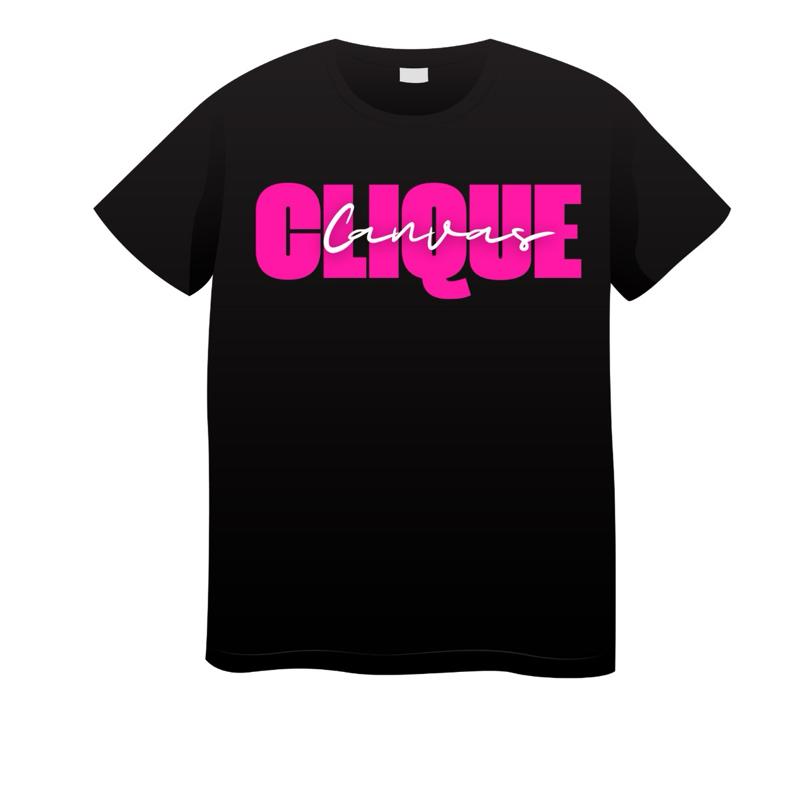PINK CLIQUE TEE- SMALL – CANVAS BEAUTY BRAND