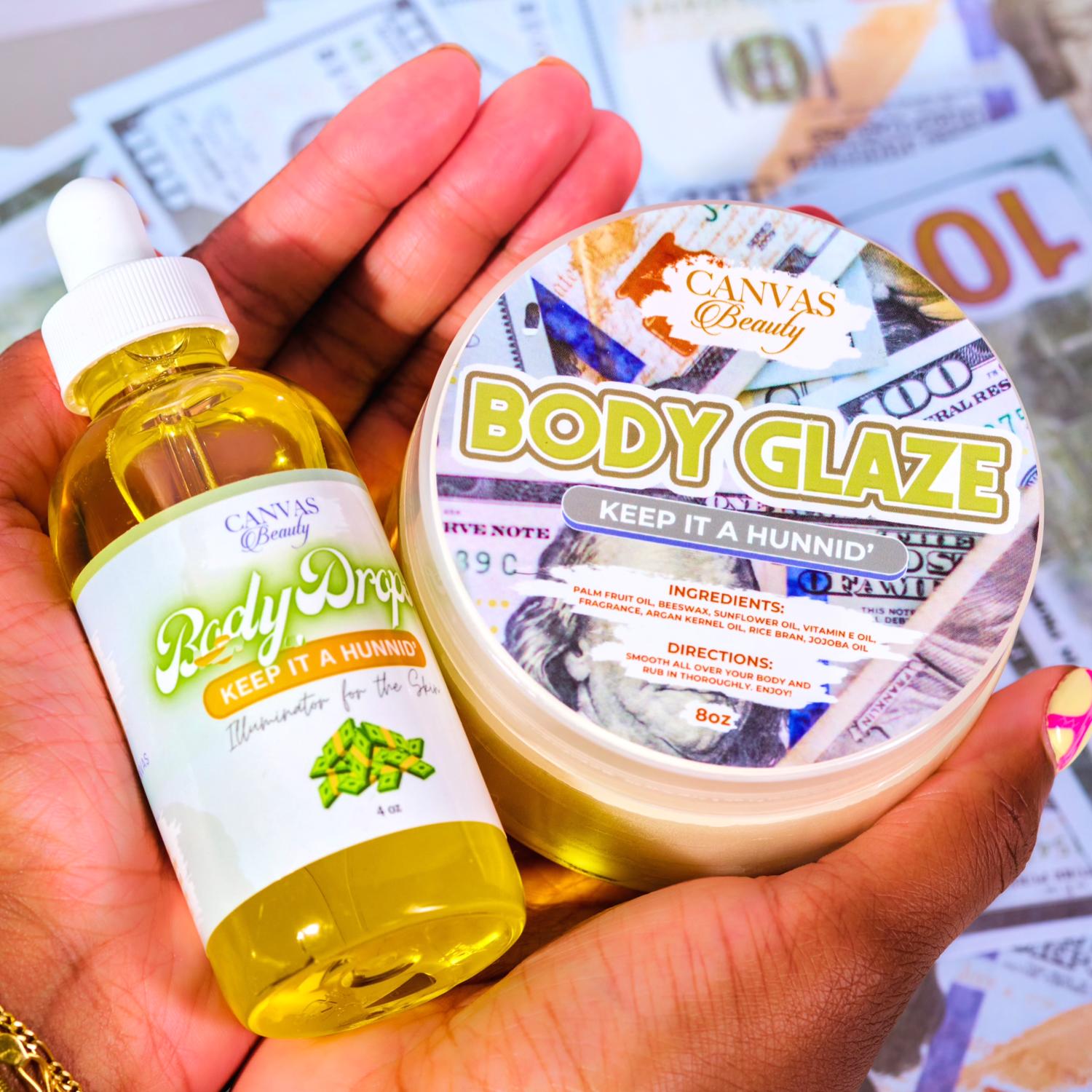BODY GLAZE & BODY DROPS DUO: KEEP IT A HUNNID – CANVAS BEAUTY BRAND