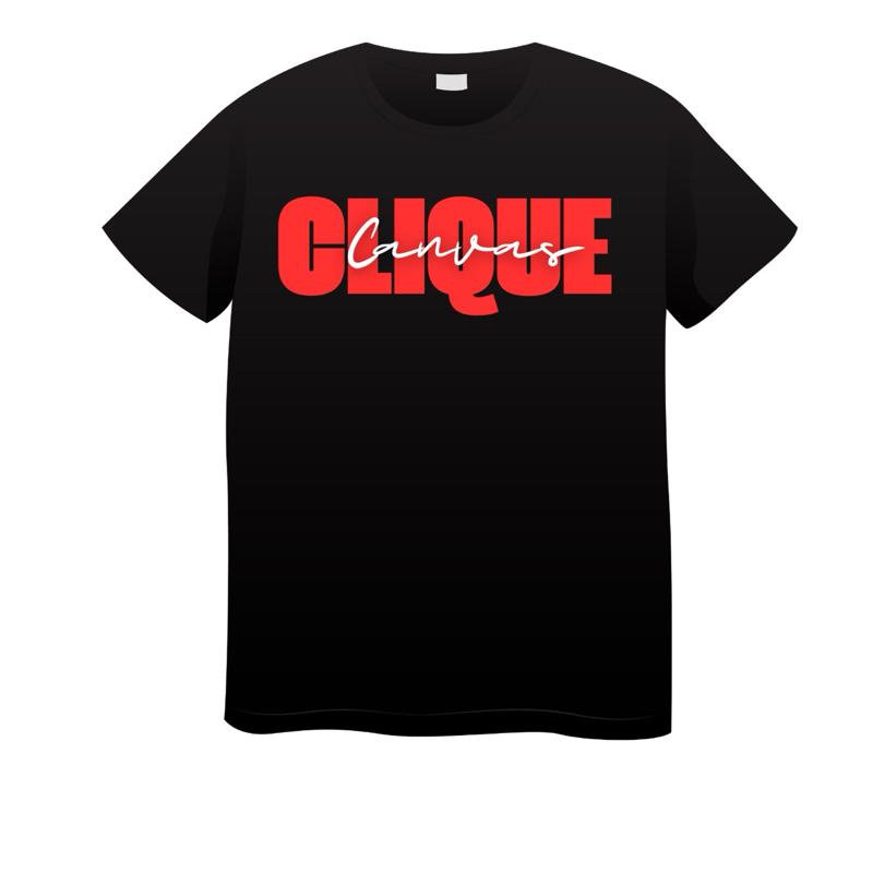 RED CLIQUE T-SHIRT- LARGE – CANVAS BEAUTY BRAND